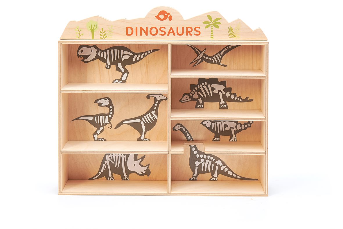 Wooden Dinosaurs & Shelf Set – Mini Senses